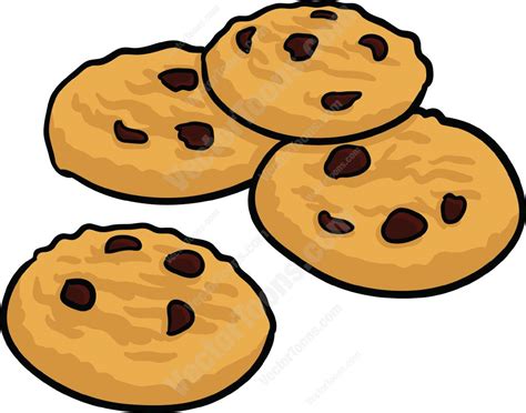 Cartoon Chocolate Chip Cookies