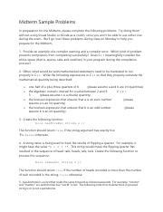 Mastering C Midterm Sample Problems Solutions Course Hero
