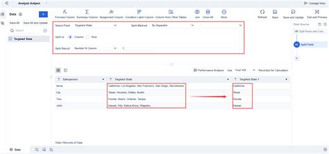 Splitting Rows And Columns Finebi Help Document