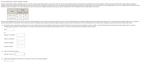 solved a linear programming computer package is needed