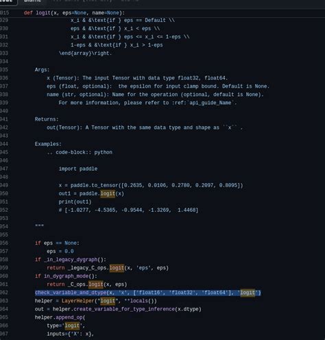 doc issue in paddle math py logit · issue 55252 · paddlepaddle paddle