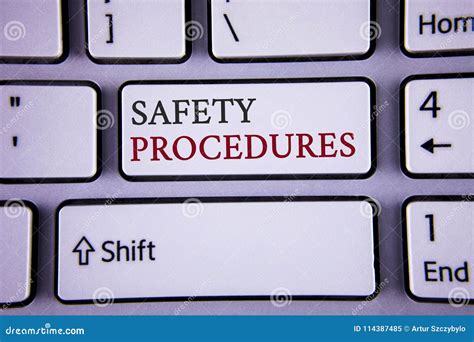 Handwriting Text Writing Safety Procedures Concept Meaning Follow Rules And Regulations For