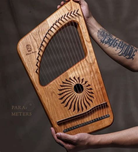 Hluru Lyre Harp 19 String Beech Cherry Wood Harp Music Instrument