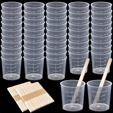 Coopay 50 Pack 60ml2oz Plastic Graduated Cups