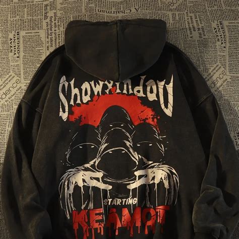 남성용 아메리칸 스타일 다크 데스 디자인 레터 프린트 후디 하이 스트리트 힙합 Y2k 스트리트 레이지 윈드 후디 하라주쿠 2023 Aliexpress