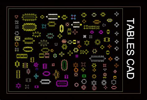 Tables 2d Cad Blocks In Dwg 64885 Kb Cad Library
