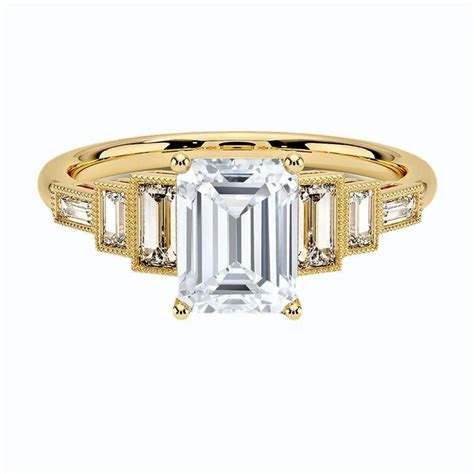 Quinque Animas Baguette Adele Diamond Engagement Ring At Rs 47000 In Surat