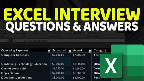 Excel Interview Questions And Answers Practice Assessment Tests