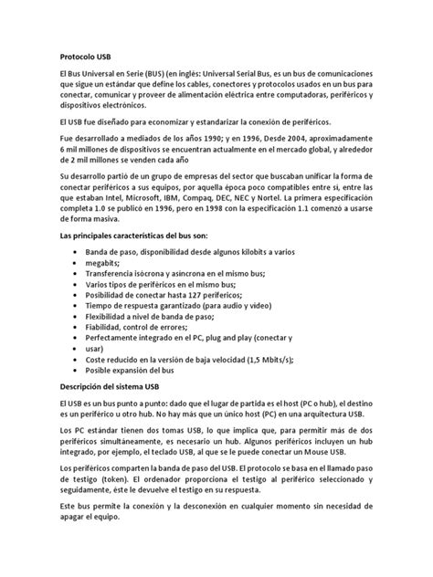 Protocolo Usb Pdf Usb Ingeniería Informática
