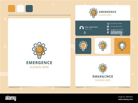 Emergence Logo Design With Editable Slogan Branding Book And Business Card Template Stock