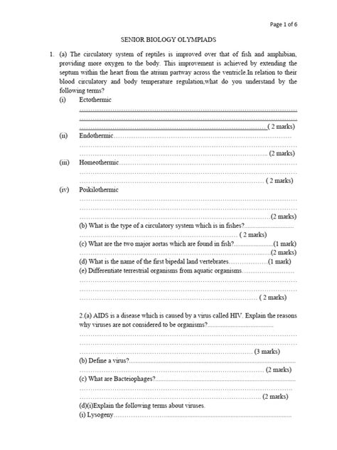 Senior Biology Olympiads 2018 Pdf Rna Genetic Code