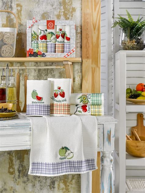 Набір кухонних рушників Nilteks Ekose Meyveli 40 60 5 шт Інтернет магазин оптово роздрібної