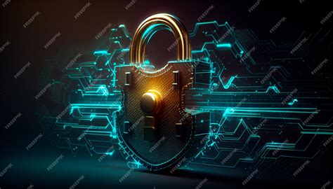 Premium Photo Cybersecurity Padlock Digital Lock On Technology