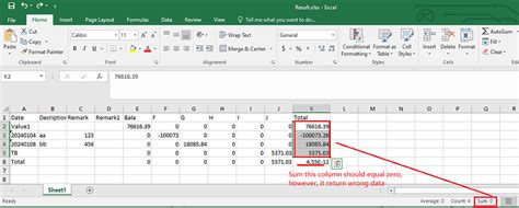 I Add One Data Row Into Excel And Use Sum Total Column It Return 4
