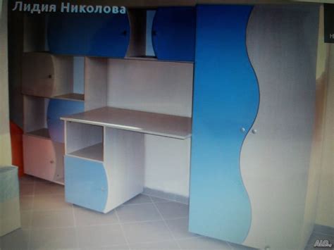 Секция и легло за детска стая Детско гардеробче детско шкафче Мебели за детска стая В