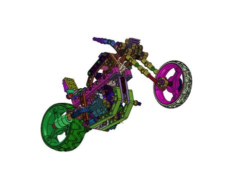 炫酷越野山地摩托车模型益智拼装玩具step 模型图纸下载 懒石网