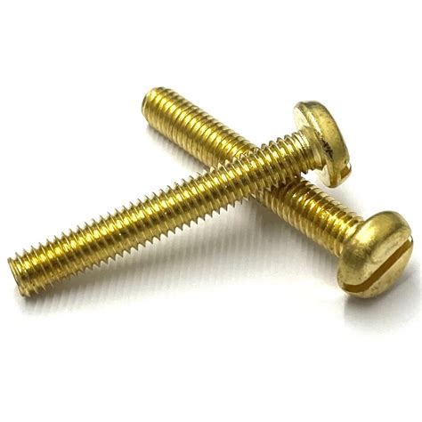 M4 X 6mm Pan Slotted Machine Screws Solid Brass Din 85 Bolt Worldbolt World