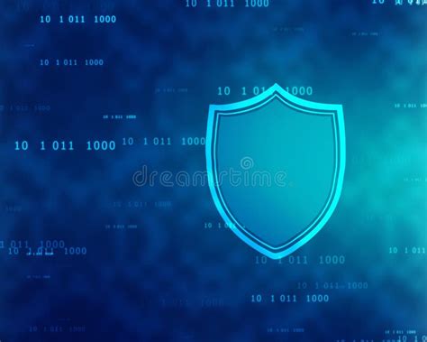 Protect And Security Concept Digital Shield On Abstract Technology Background Stock Image