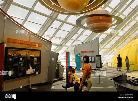Tourists At The Space Exhibit At The Adler Planetarium Chicago Illinois