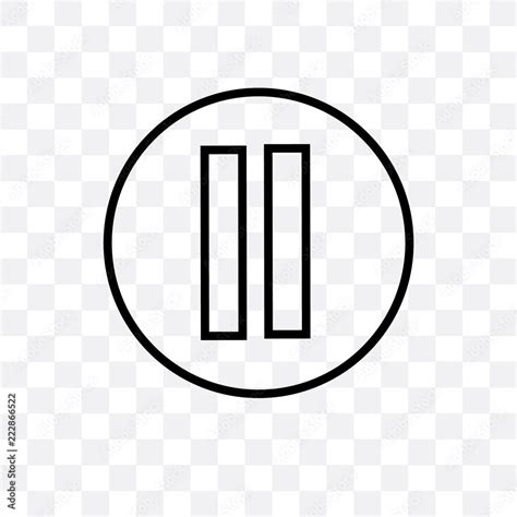 Pause Button Icon Isolated On Transparent Background Simple And