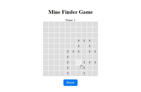 Mine Finder Game using HTML & CSS in VanillaJS with Source Code | SourceCodester