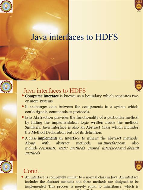 unit 3 topic 4 java interfaces to hdfs pdf class computer