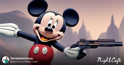 Mickey Mouse Holding A Rail Gun Mickey Mouse With Glock 17