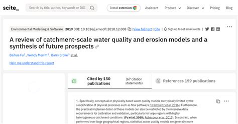 A Review Of Catchment Scale Water Quality And Erosion Models And A