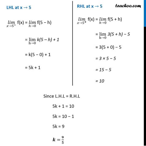 Ex Find K F X Kx X Is Continuous At X