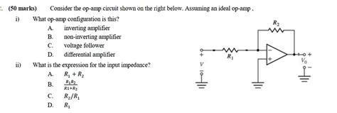 solved consider the op amp circuit shown on the right below assuming