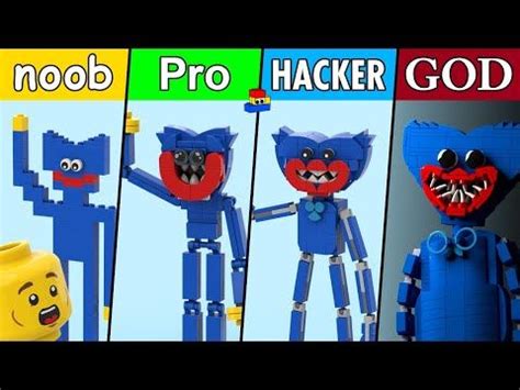 LEGO Huggy Wuggy Noob Pro Hacker And GOD Builds Poppy Playtime YouTube Noob Lego Hacker