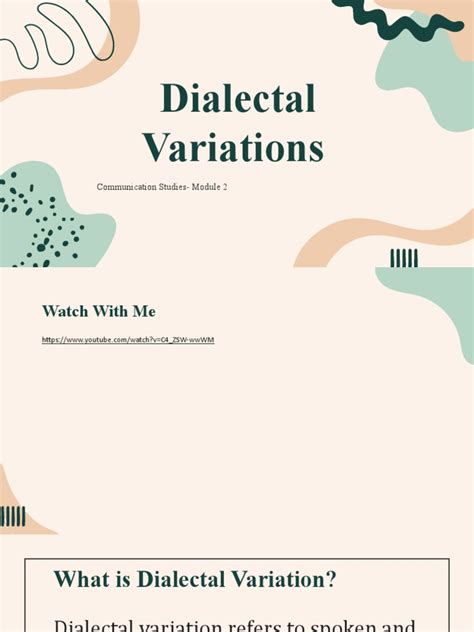 linguistic criteria dialectal variation pdf english language