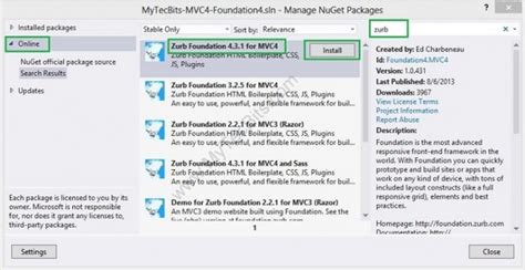 Zurb Foundation 4 With Aspnet Mvc 4 Step By Step My Tec Bits