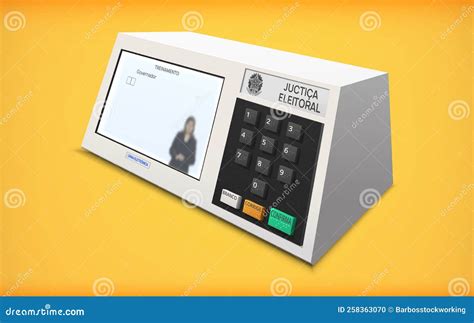 The Electronic Ballot Box With Numeric Keypad Buttons With Braille Font Stock Vector