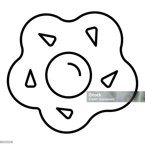 스크램블 에그 얇은 선 아이콘 요리 개념 벡터 그래픽입니다 튀긴 계란은 흰색 배경 스타일 모바일 또는 디자인에 서명합니다 건강한 식생활에 대한 스톡 벡터 아트 및 기타