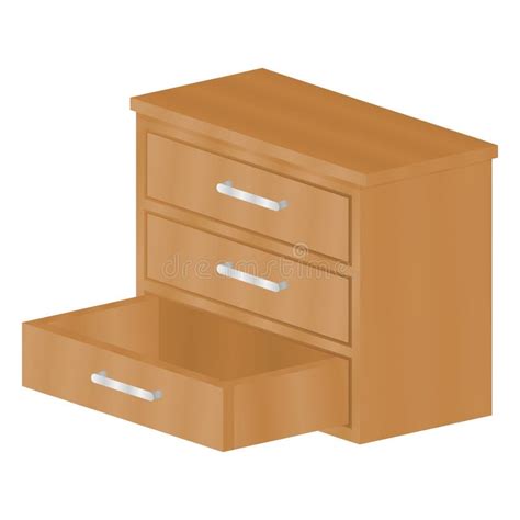 Open Wooden Drawer Furniture Vector Stock Vector Illustration Of