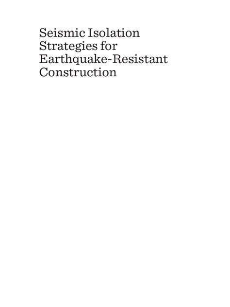 2018 Mikayel Melkumyan Seismic Isolation Strategies For Earthquake