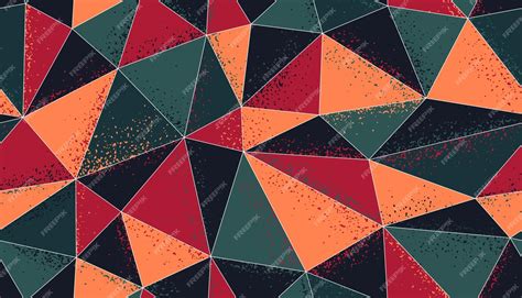 Premium Vector Polygonal Grunge Color Seamless Pattern Graphic