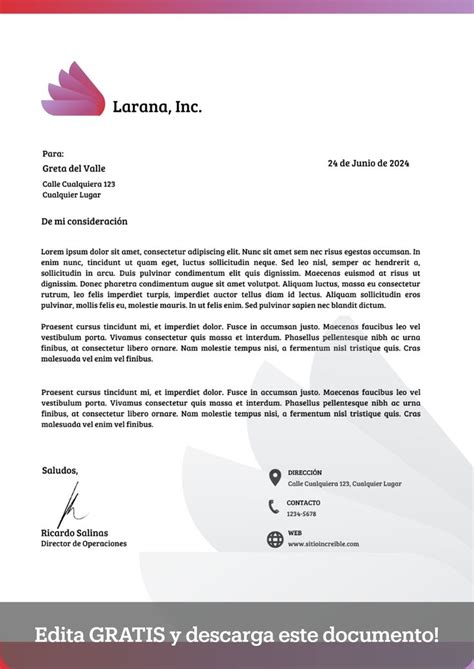 Simple Red And Pink Gradient Letterhead