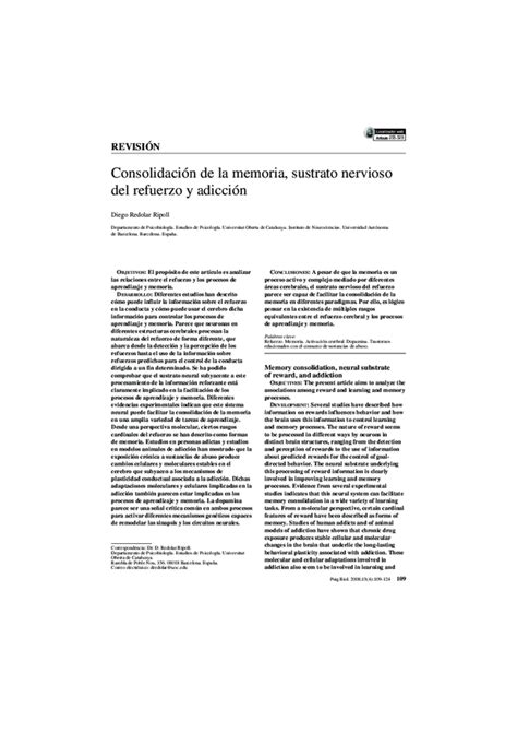 Pdf Memory Consolidation Neural Substrate Of Reward And Addiction