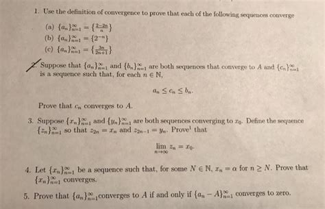 Solved Use The Definition Of Convergence To Prove That Chegg