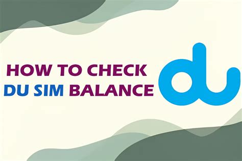 How To Check DU SIM Balance