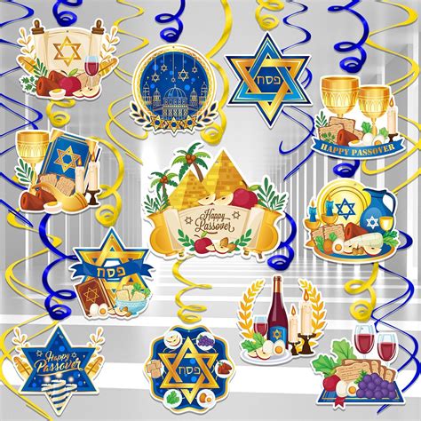 Konsait Passover Decorations 30 Pcs Happy Passover Hanging