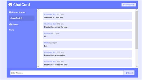 GitHub Pras Stack Chatcord Realtime Chat App With Websockets Using Node Js Express And