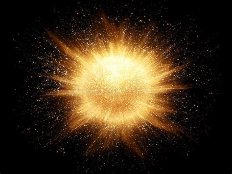 Stunning Explosion Of Golden Particles Bursts Into A Radiant Sphere Dispersing Luminous Energy