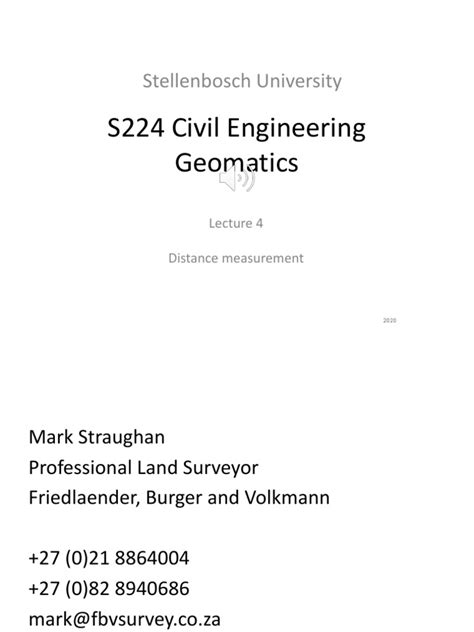 Lecture 4 Distance Measurement Pdf Surveying Altimeter