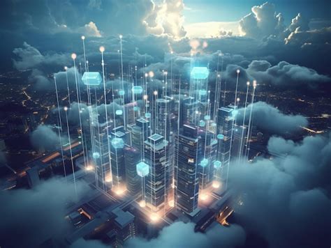 Premium Ai Image Dynamic World Of Technology Emphasizing The Power Of Cloud Computing
