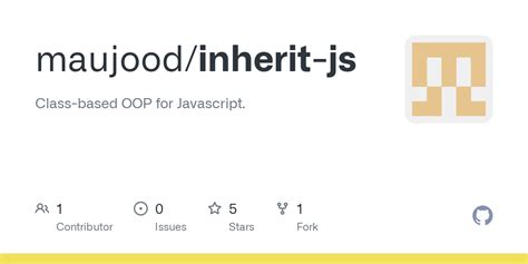 GitHub Maujood Inherit Js Class Based OOP For Javascript