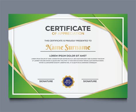Green Certificate Template Vector Art And Graphics