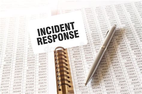Text Incident Response On Paper Card Pen Financial Documentation On Table Stock Image Image
